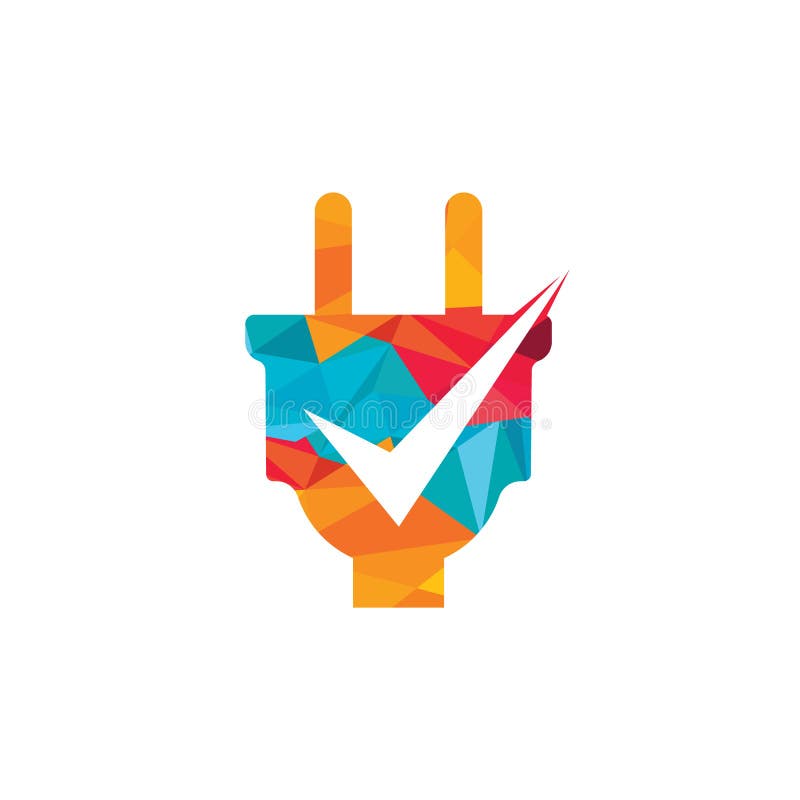 Electric Plug and Check Mark Vector Logo Design. Stock Vector ...