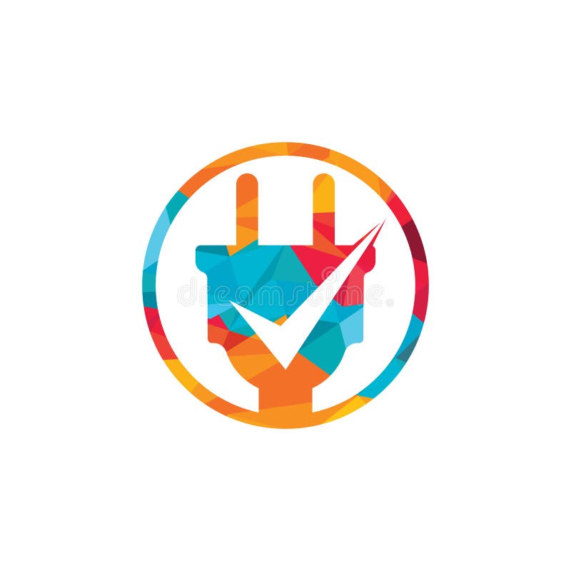 Electric Plug and Check Mark Vector Logo Design. Stock Vector ...