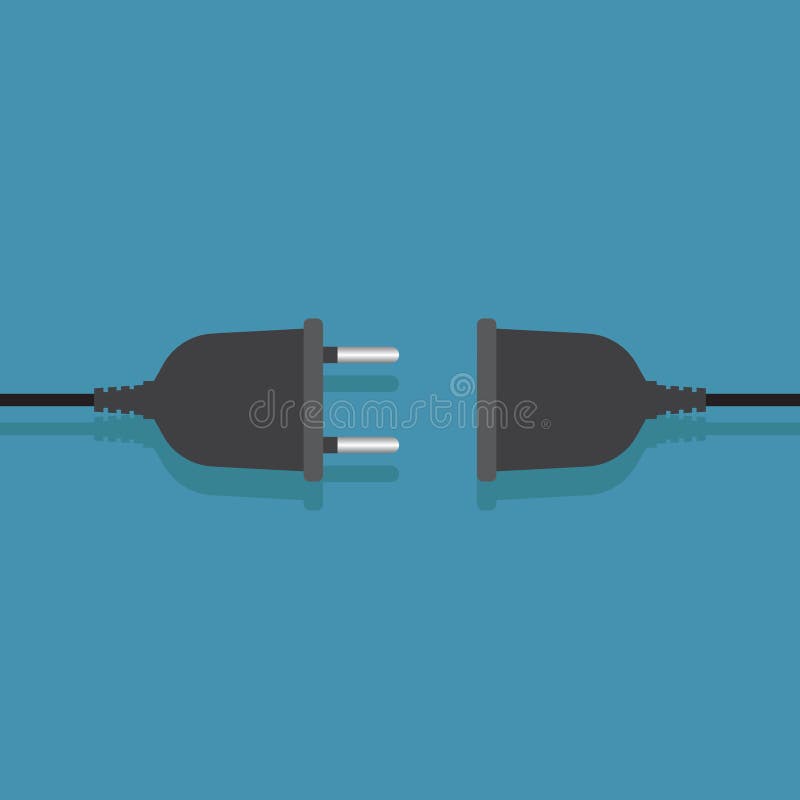 Electric Plug Connection Flat Design Vector Illustration Stock Vector ...