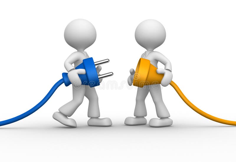 3d Man with a Electric Plug Stock Illustration - Illustration of equipment, communication: 32631604