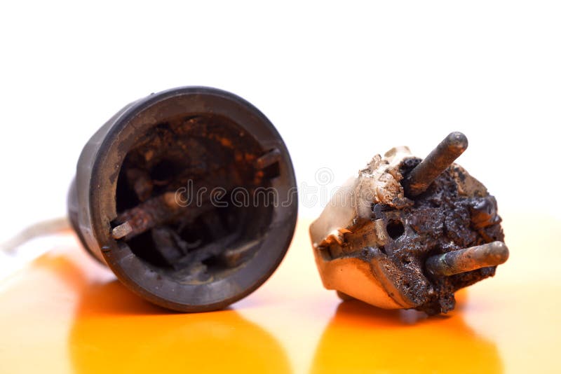 Electric Plug Damaged by Overheating Stock Photo - Image of outlet ...