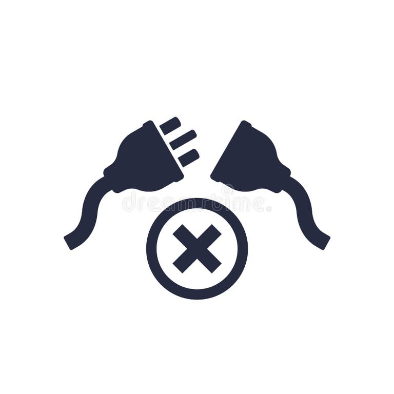 Electric Plug Disconnected from Socket Icon Stock Vector - Illustration ...