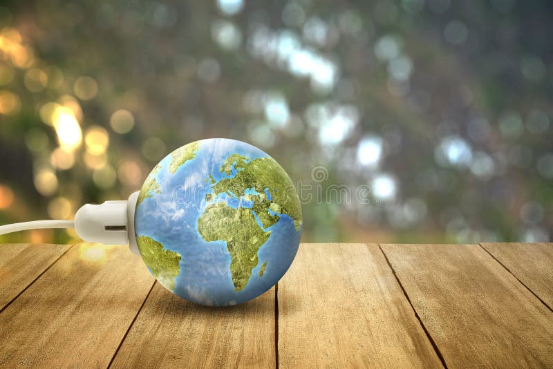 Electric Plug into an Earth Power Socket Stock Image - Image of energy ...
