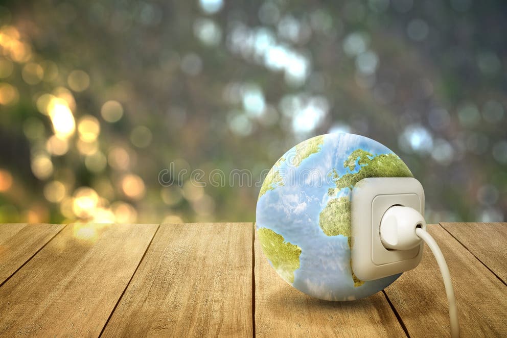 Electric Plug into an Earth Power Socket Stock Photo - Image of current ...