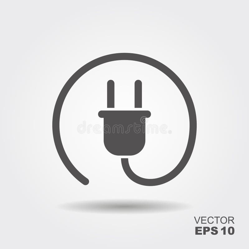 Electric Plug. Flat House Icon with Shadow Stock Vector - Illustration ...