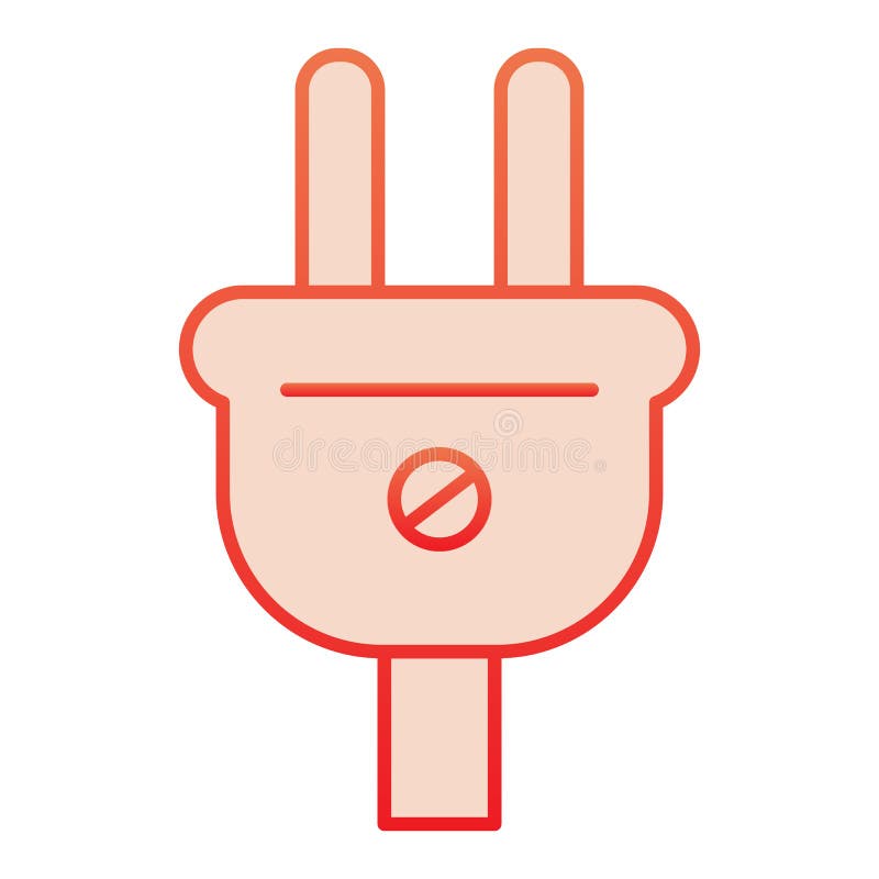 Electric Plug Flat Icon. Socket Plug Red Icons in Trendy Flat Style ...