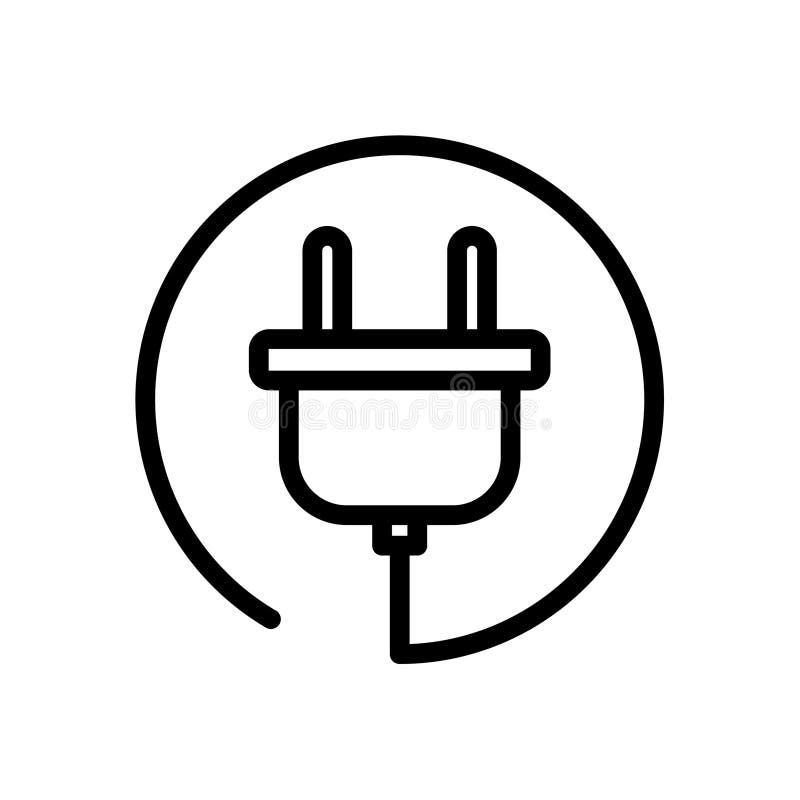 Electric plug icon stock vector. Illustration of current - 349021713