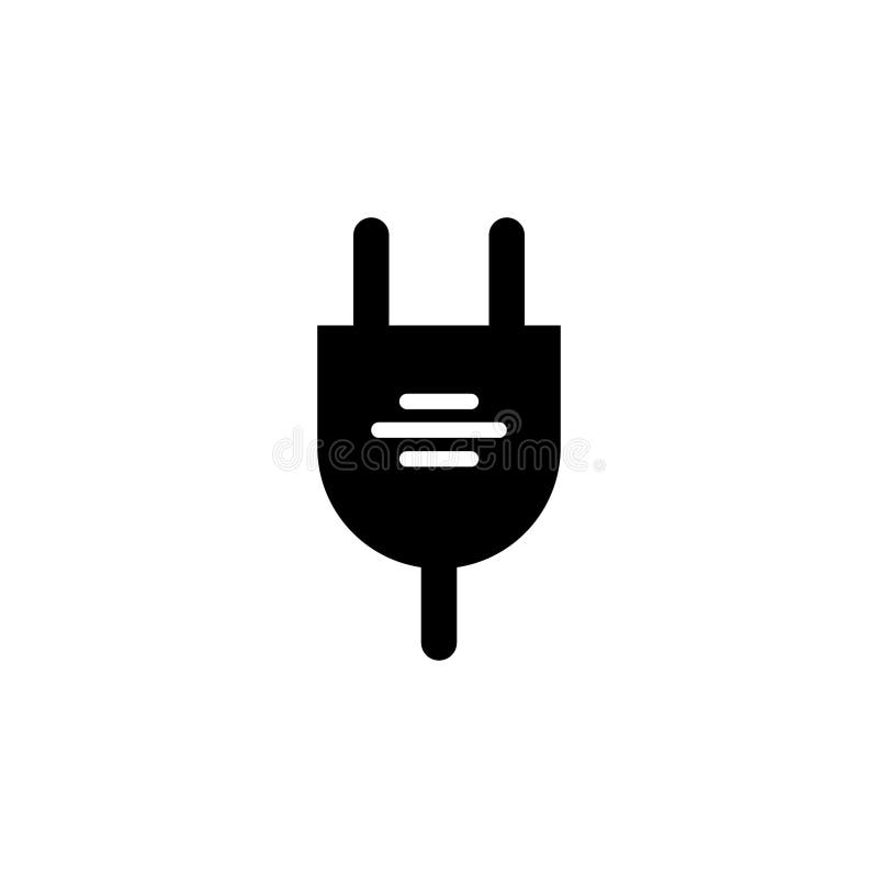 Electric Plug Icon. Simple Flat Vector Stock Vector - Illustration of ...