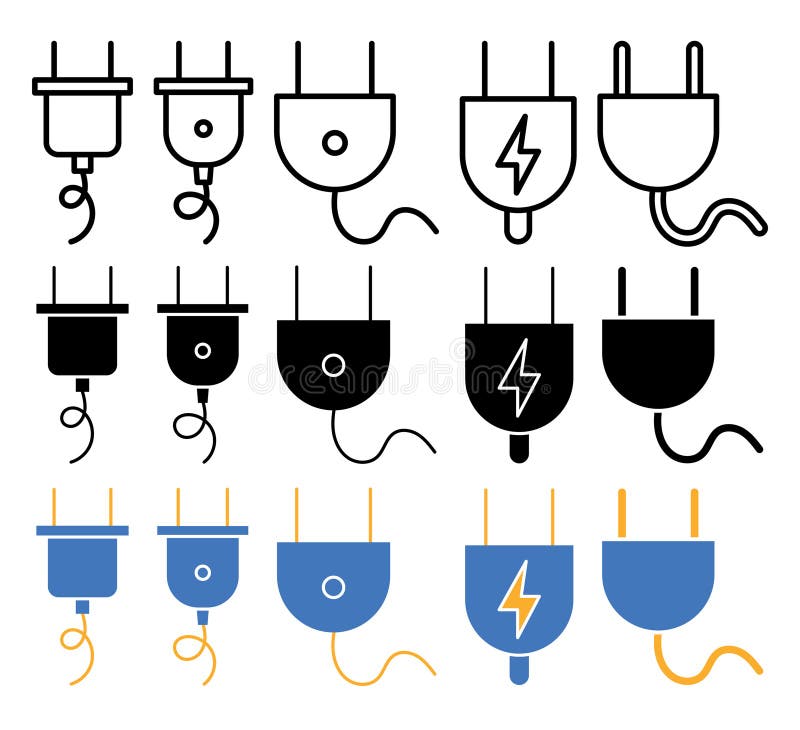 Electric plug icon vector stock vector. Illustration of three - 348102129