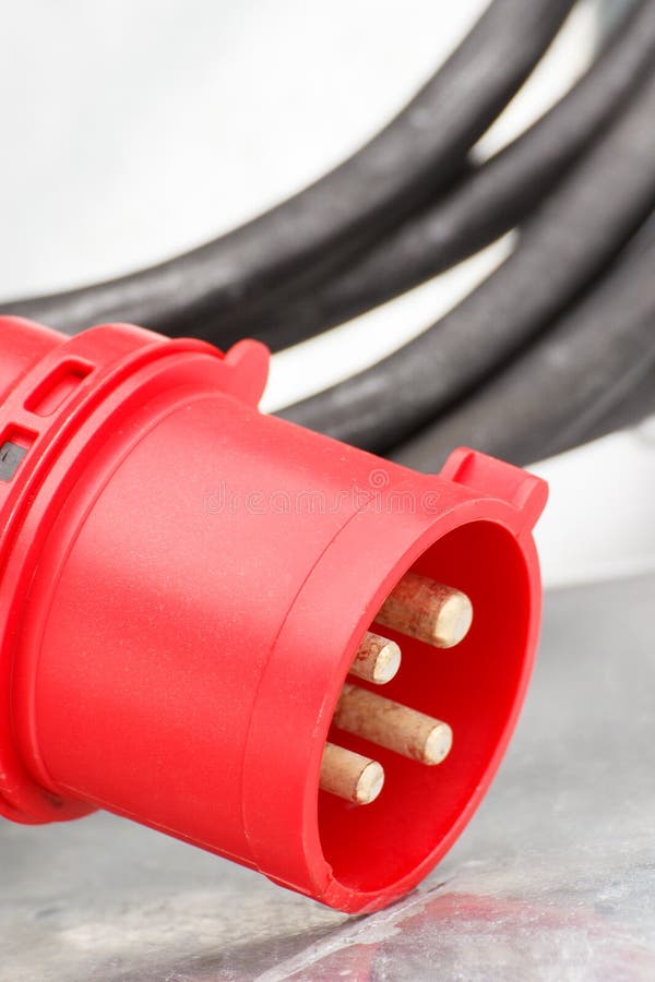Electric Plug Of Industrial Or Agricultural Machinery With Cable Stock ...