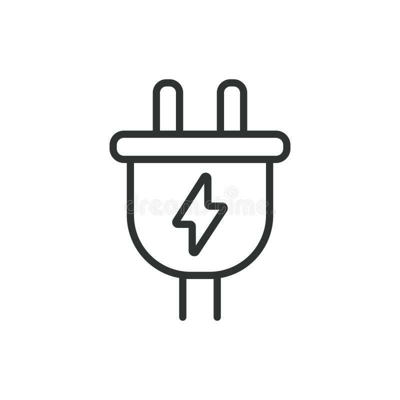 Electric Plug, in Line Design. Electric, Plug, Power, Outlet, Socket ...