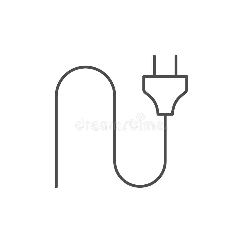 Electric Plug Line Outline Icon Stock Vector - Illustration of icon ...