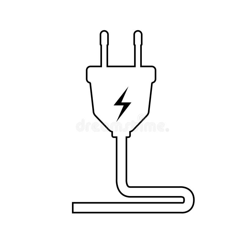 Electric Plug Logo Template Isolated on White. Vector Illustration ...