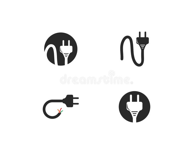 Electric Plug with Bulb Logo Design Template. Stock Vector ...