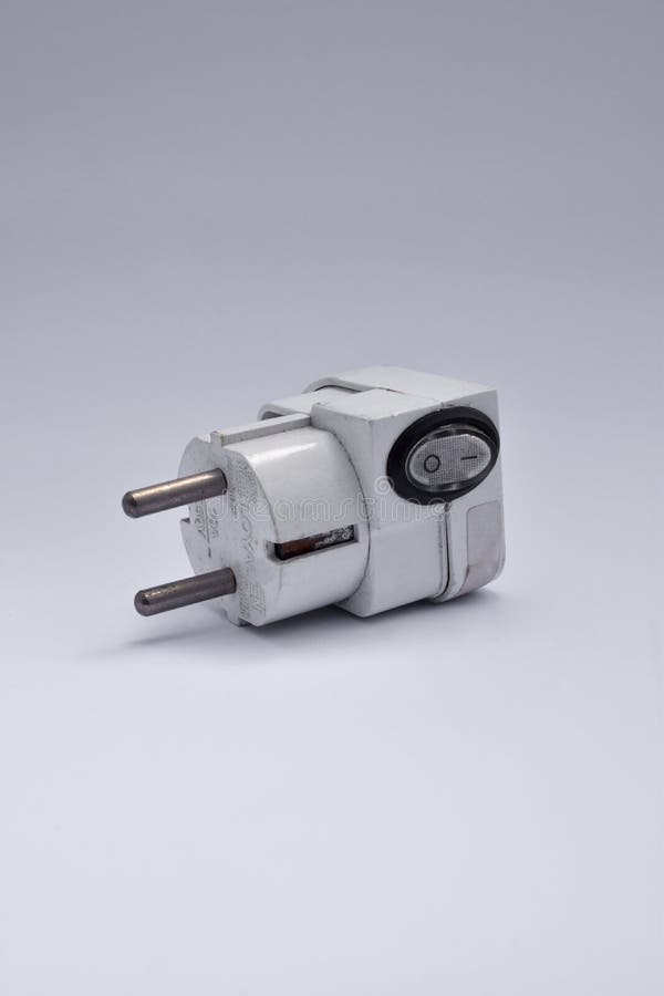 Electric Plug with on Off Button on Stock Image - Image of background ...