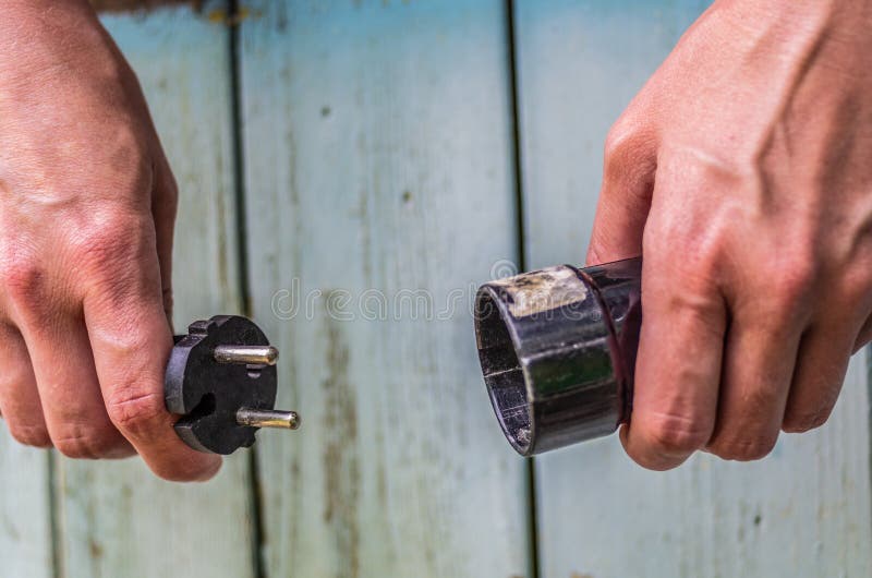 Electric Plug with an Open Socket in Hand Stock Photo - Image of home ...