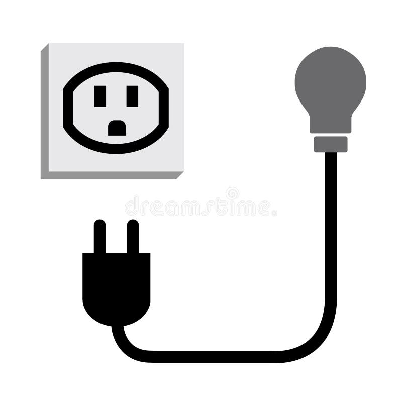 Electric Plug Outlet Making a Shocking Face Stock Vector - Illustration ...