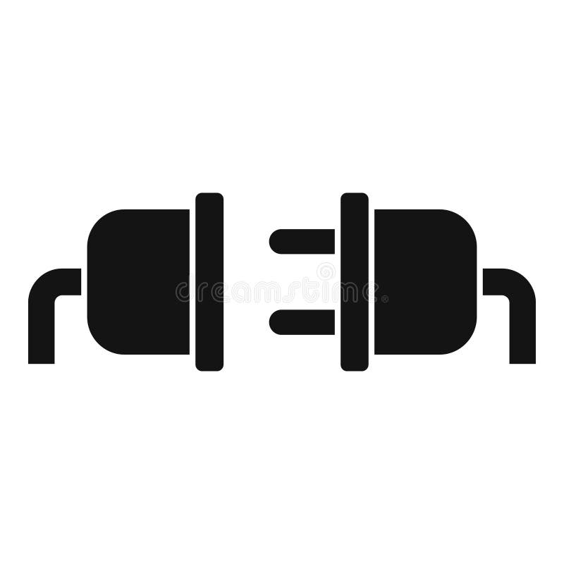 Electric Plug and Socket Being Disconnected, Black and White Icon Stock ...