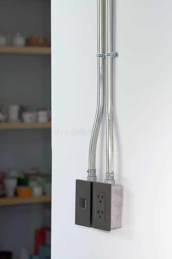Electric Plug and Switch Loft Stock Image - Image of electrical, light ...