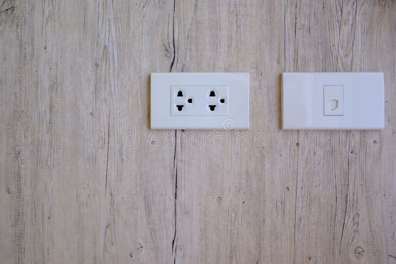 Electric plug on the wall. stock photo. Image of interior - 95570696