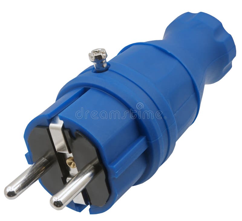 Electric plug on white stock image. Image of connection - 113561603