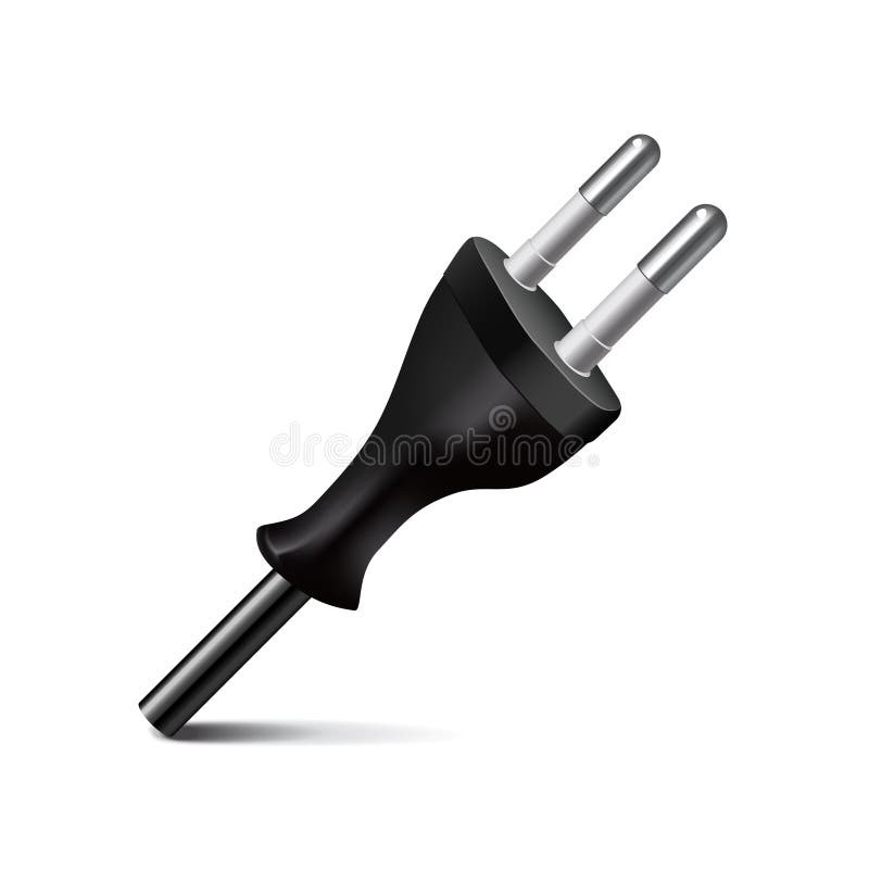 Electric Plug on White Vector Stock Vector - Illustration of electrical ...