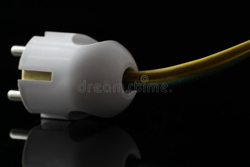 Electric Plug and Yellow Cable Stock Photo - Image of energy, cord ...