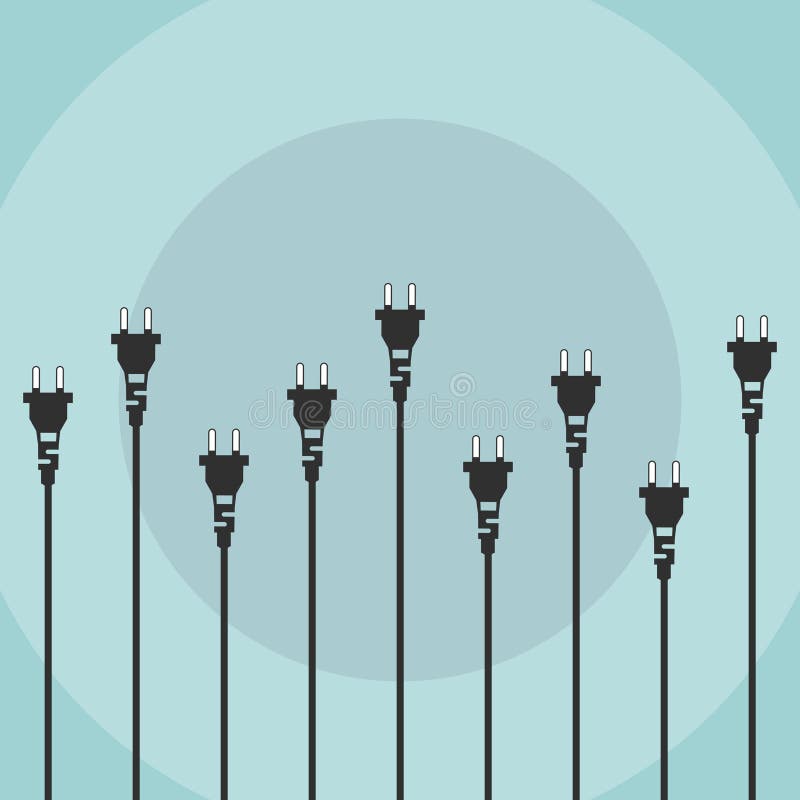 Electric Plugs Flat Design Concept Stock Vector - Illustration of ...