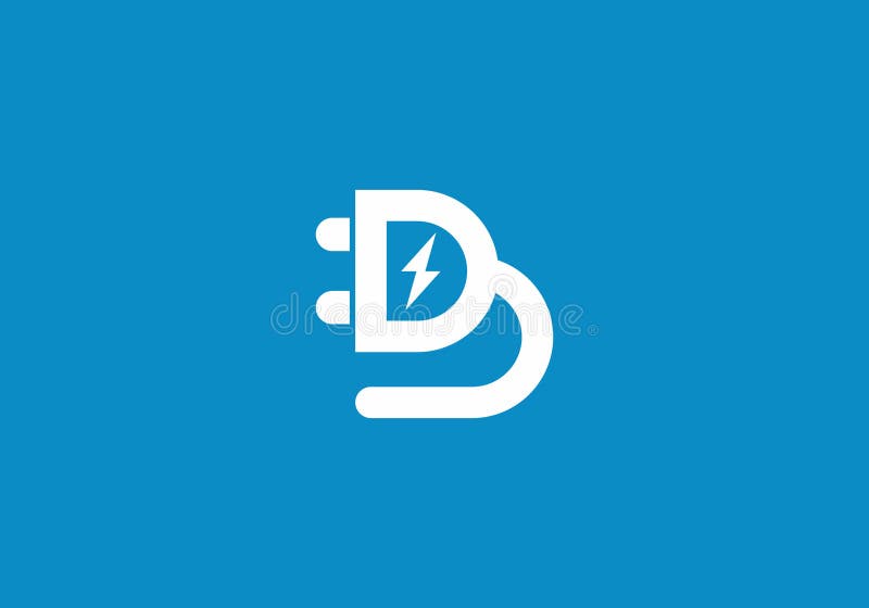 Electric Plugs Symbol in White Blue Color Stock Vector - Illustration ...