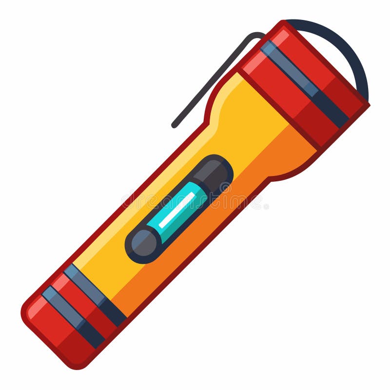 Electric Pocket Flashlight Isolated on White Background Stock Vector ...
