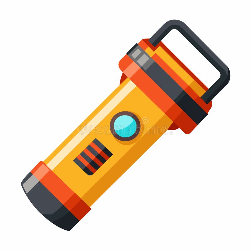 Electric Pocket Flashlight Isolated on White Background Stock Vector ...