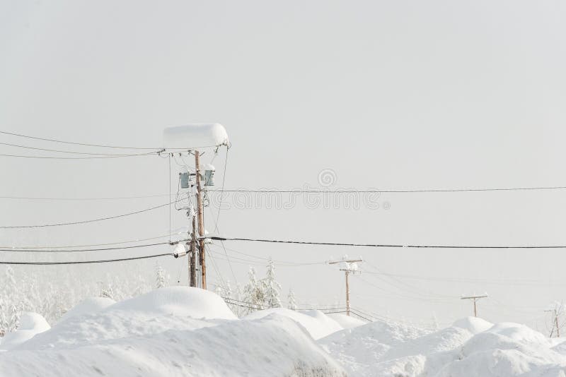 Electric Pole Covered Lot Snow Winter Stock Photos - Free & Royalty ...