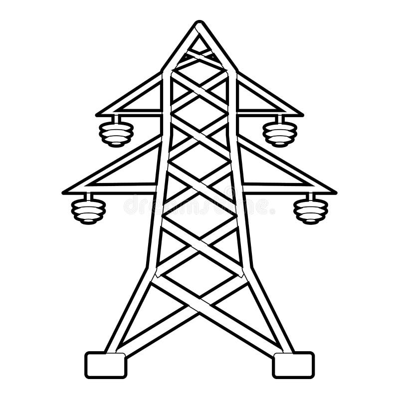 Electric Pole Icon, Outline Style Stock Vector - Illustration of ...