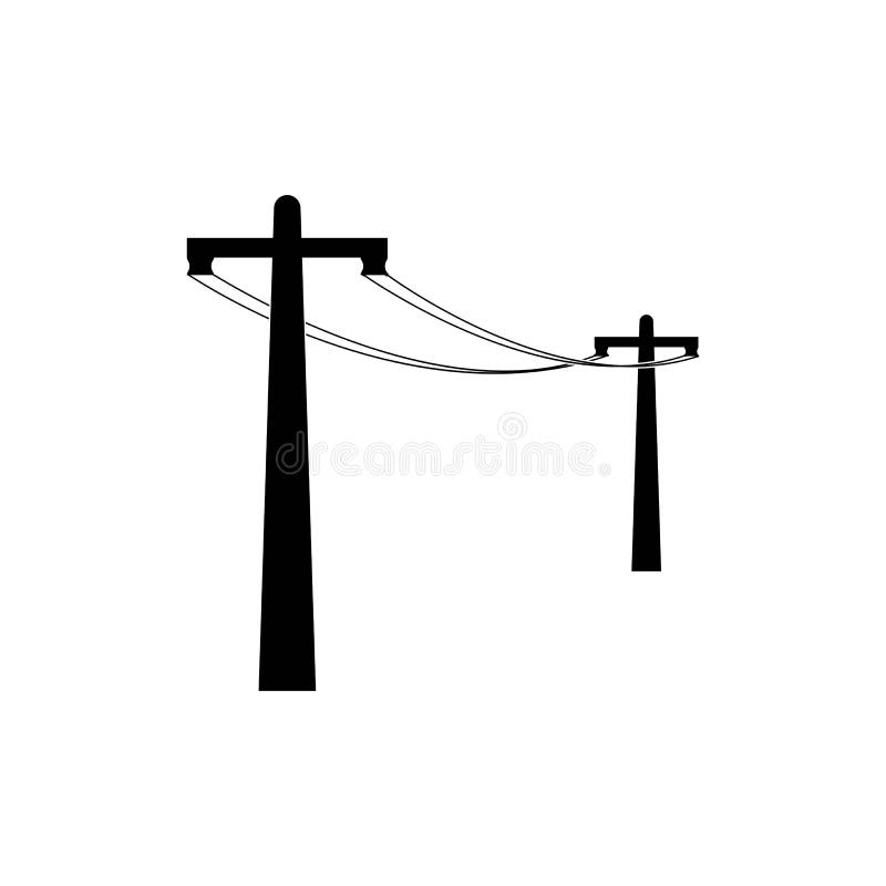 Electric pole icon stock vector. Illustration of concept - 256733434