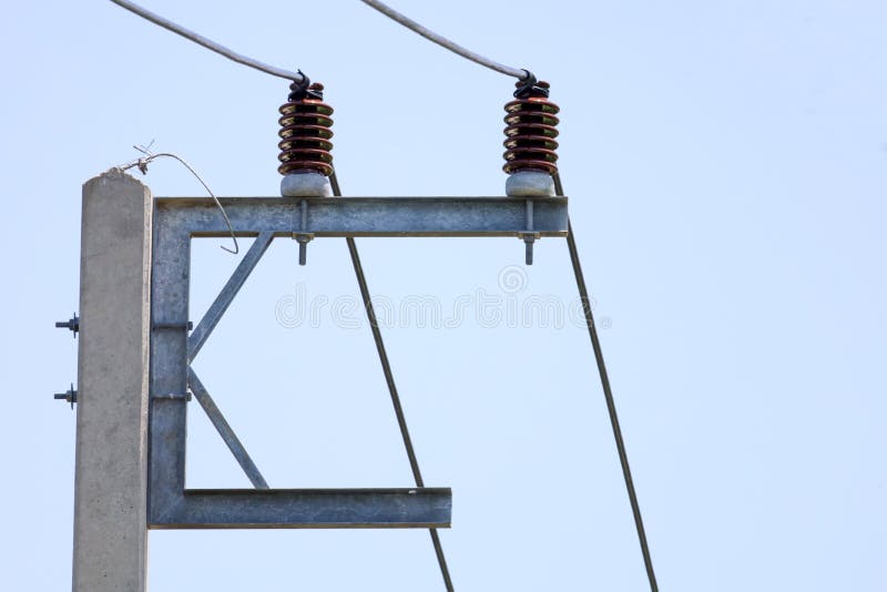 The Electric Pole and Electric Line Stock Photo - Image of wire ...