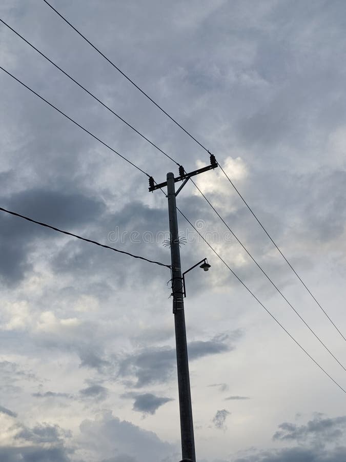Electric Pole Near the River Stock Photo - Image of pole, electric ...