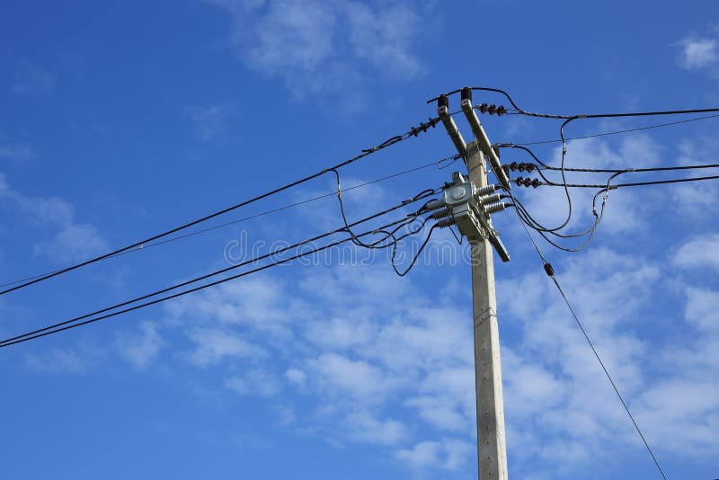 Electric pole stock photo. Image of blue, clear, high - 97652578
