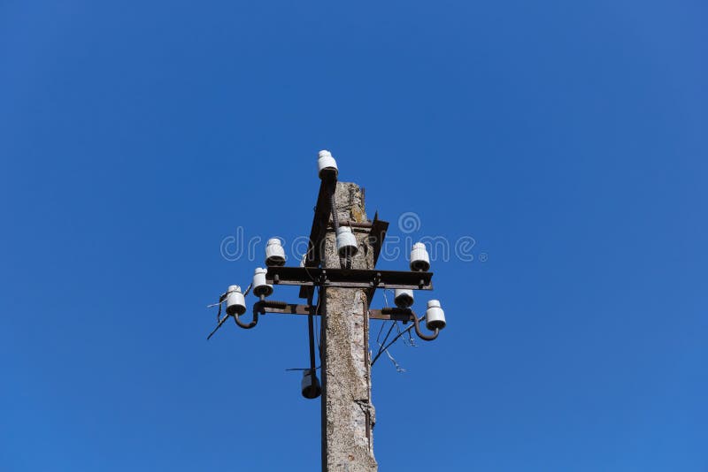 Electric Pole. Power Grid Column. Stock Image - Image of industrial ...