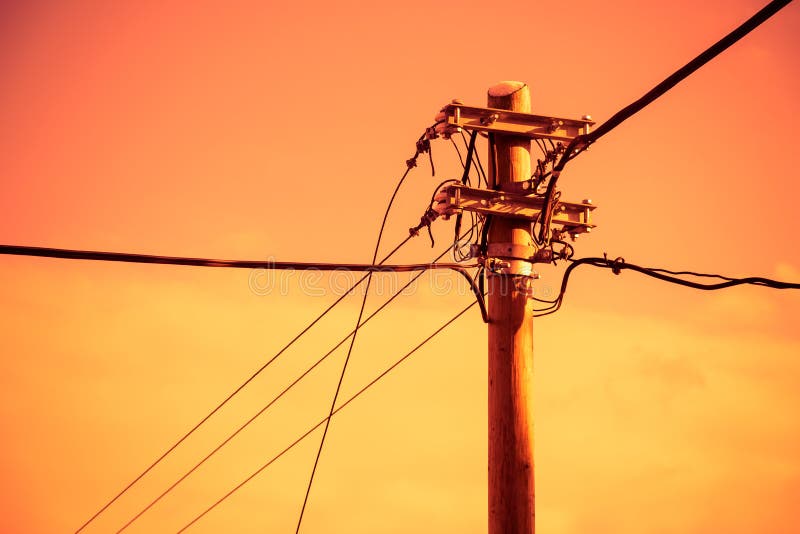 Electric Pole and Power Line Stock Photo - Image of industry ...