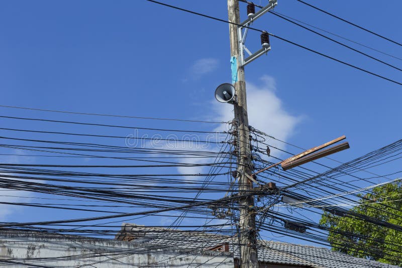 Electric pole power line stock image. Image of equipment - 77650493