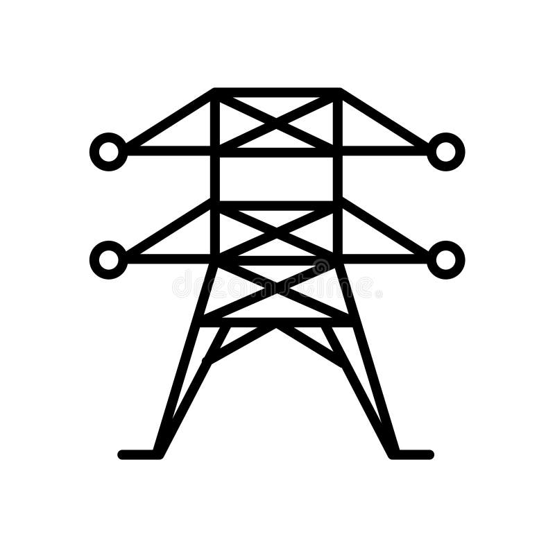 Electric Pole, Power Line - Vector Icon Stock Vector - Illustration of ...