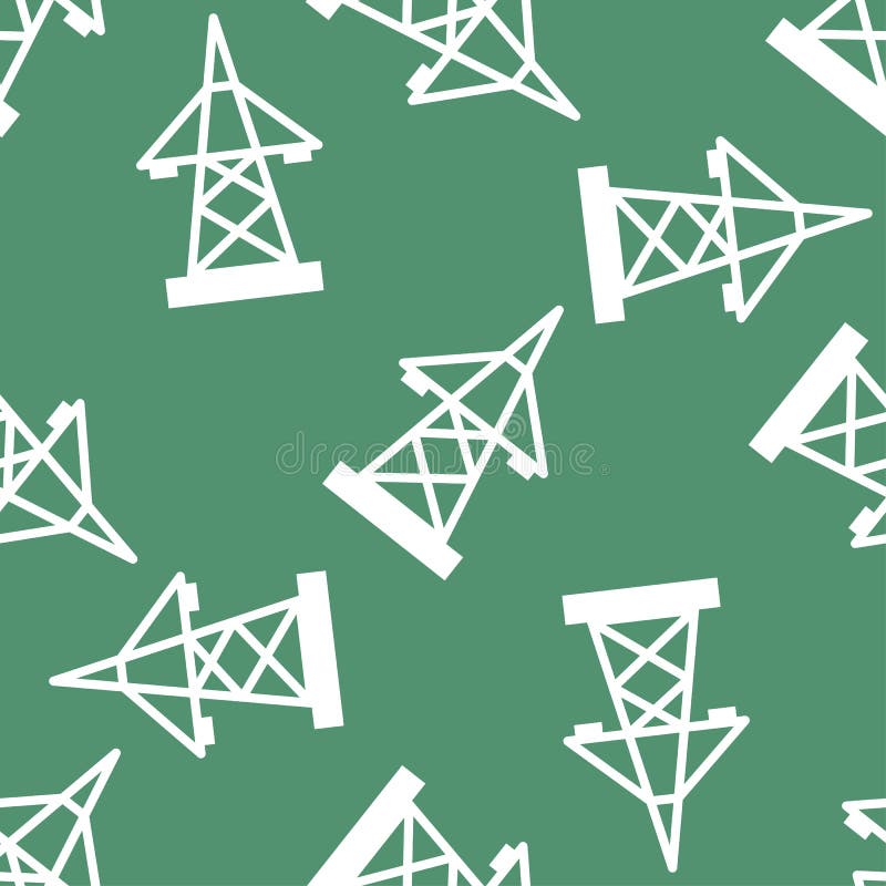 Electric Pole Seamless Pattern Vector Illustration Electrical Voltage ...