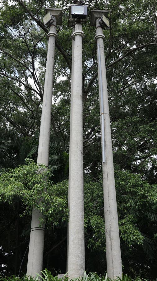 Electric Pole with a Stretch of Electric Cable. Electrical Installation ...