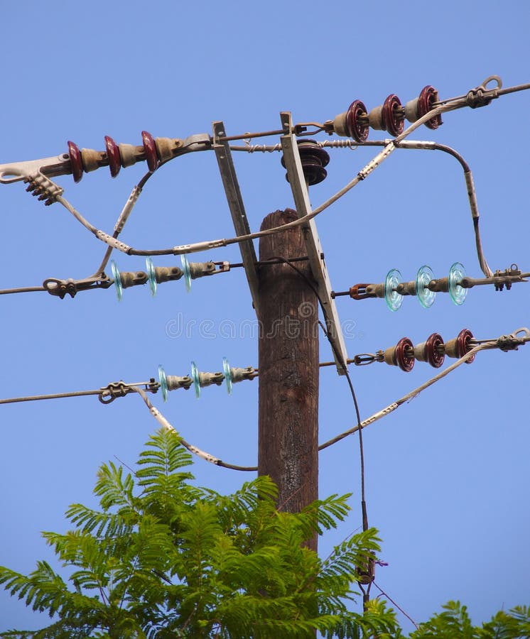 Electric Pole in Sunny Day, Electricity Concept Stock Photo - Image of ...