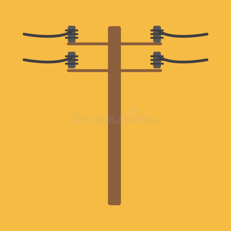 Electric Pole Seamless Pattern Vector Illustration Electrical Voltage ...