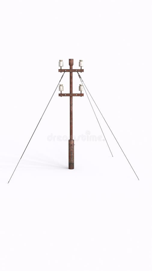 Electric Pole with White Background Stock Image - Image of business ...