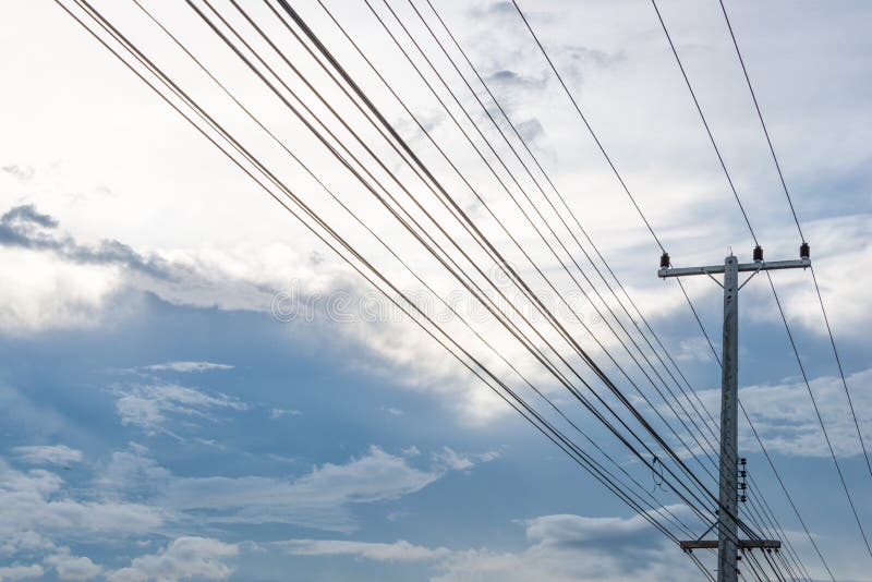 Electric Pole stock image. Image of energy, pole, distribution - 54598575