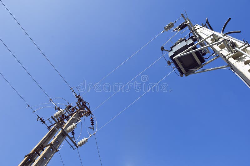 Electric poles stock image. Image of grid, pillar, electric - 4193435