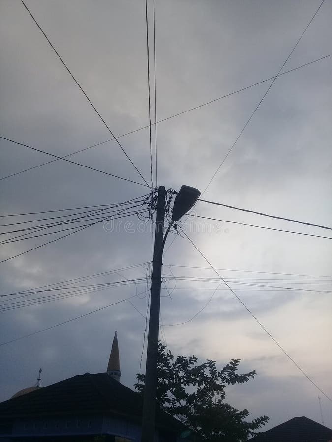 Electric Poles are Filled with Cables that Spread Long and Have Very ...