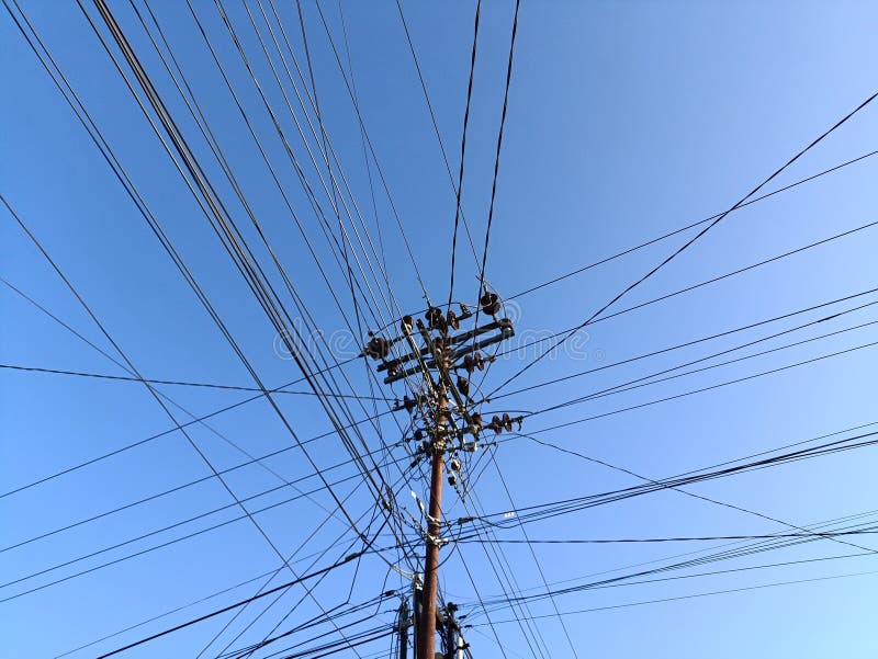 Electric Poles and Power Cables Supply Energy Needs Stock Photo - Image ...